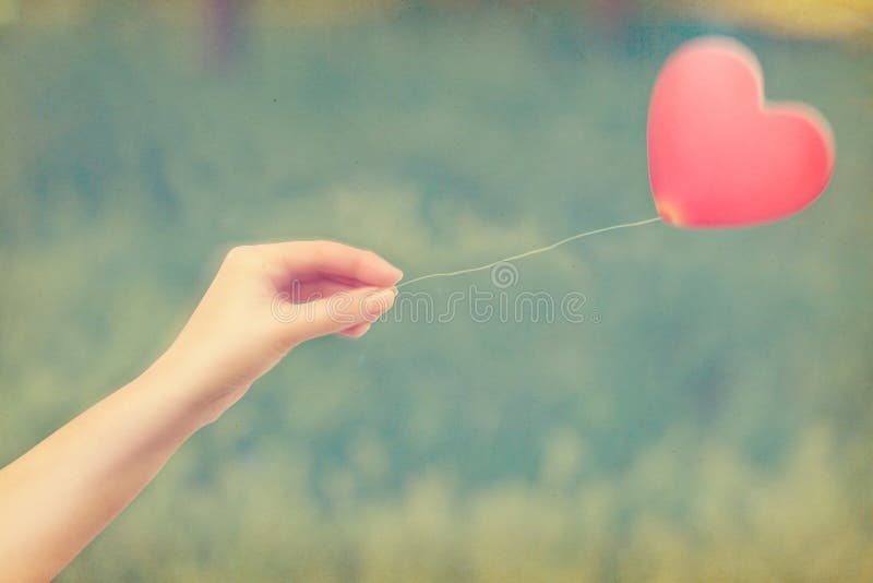 Hand with Heart on Abstract Background Stock Photo - Image of love ...