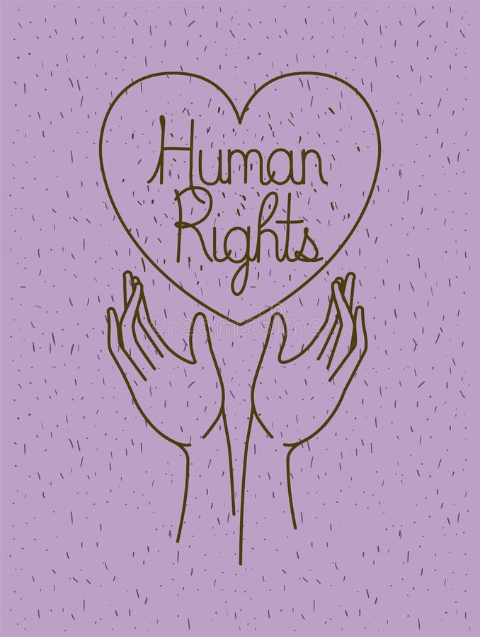 Hand with Heart Human Rights Drawns Stock Vector - Illustration of ...