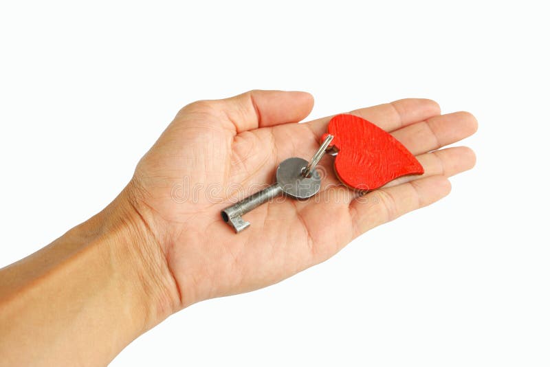 Hand with Heart Key To the Heart Stock Image - Image of estate, happy ...
