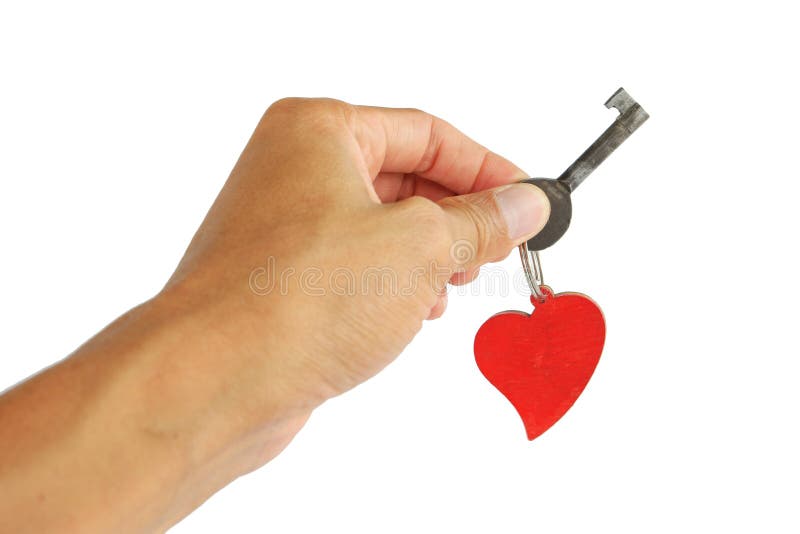 Hand with Heart Key To the Heart Stock Photo - Image of hand, house ...