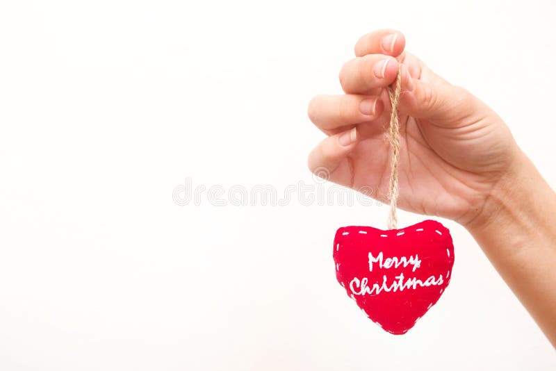 Hand with a Heart with the Message Merry Christmas Stock Photo - Image ...