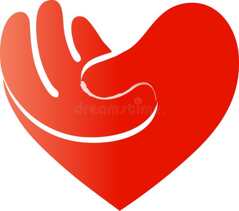 Hand in heart shape stock vector. Illustration of human - 79867458