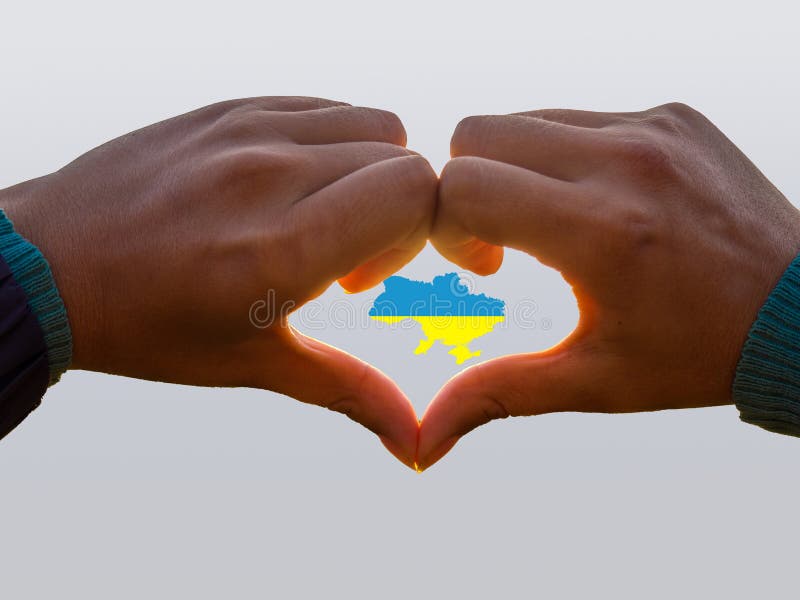 Hand Heart with Ukraine Map Stock Image - Image of proud, freedom ...