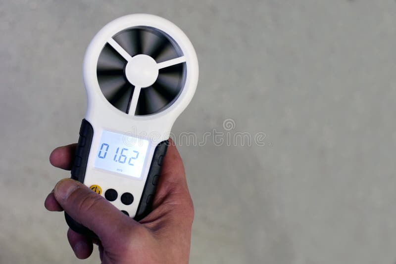 Hand-held anemometer stock image. Image of unit, screen - 115707533