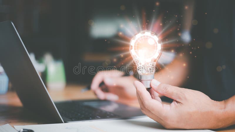 Hand-held Bulb for Concept, New Ideas with Innovation and Inspiration ...