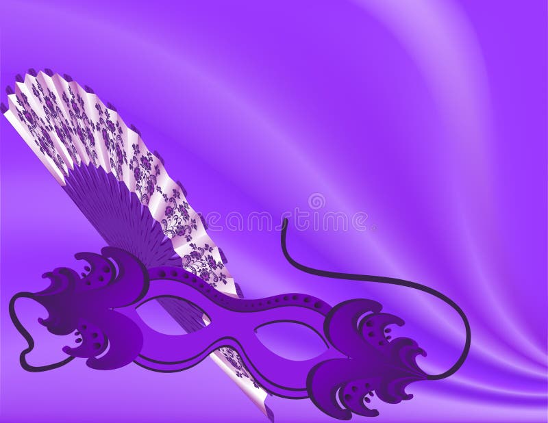 Hand-held fan and a mask. stock vector. Illustration of fairy - 14383809