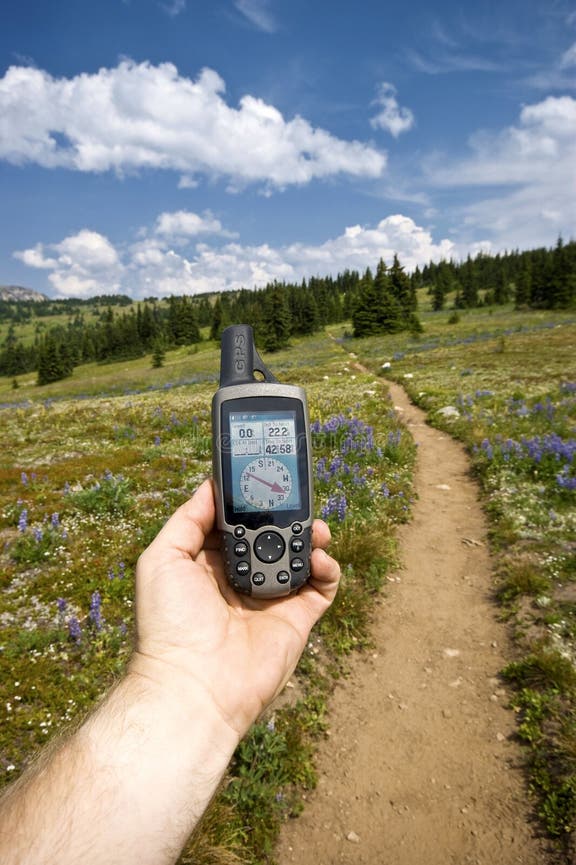 Hand-held GPS stock photo. Image of backpacker, alpine - 7278140