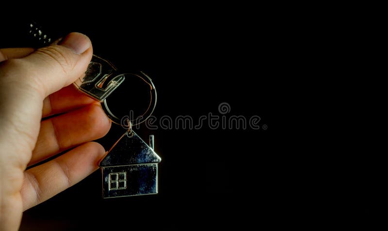 Hand-held Household Key and Household Metal Key Chain Stock Image ...