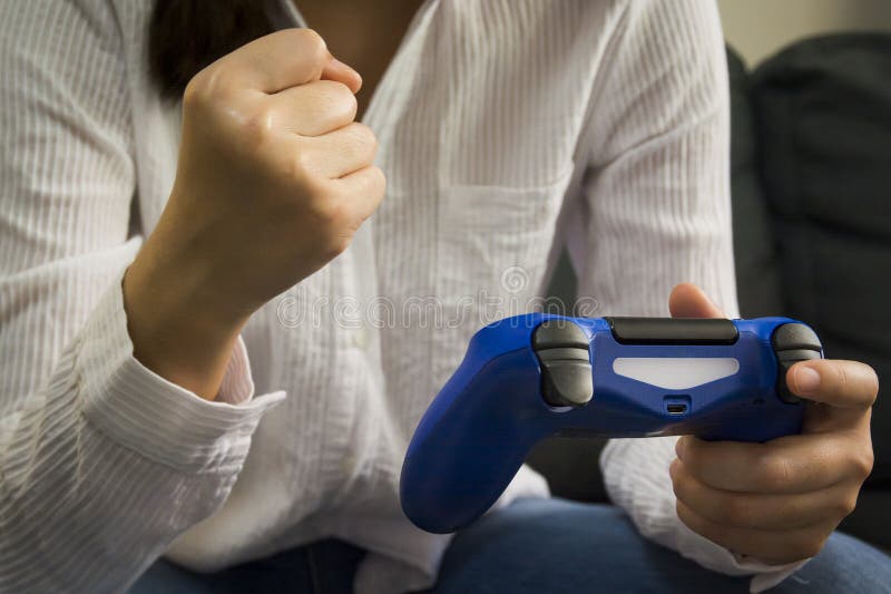 A Hand that Held Joystick Controller Was Playing a Video Game Stock ...