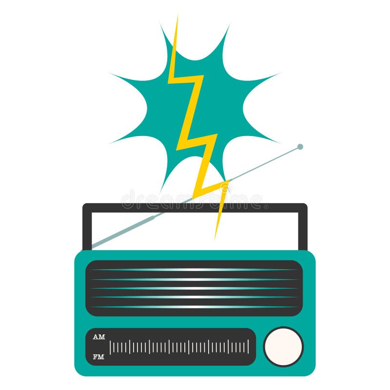 Retro Handheld Radio Vector Illustration Stock Vector - Illustration of ...