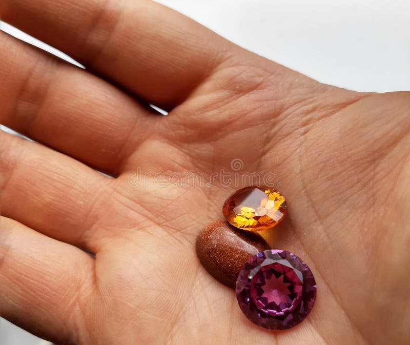 Hand-held Semi-precious Stones Stock Photo - Image of elegance, hand ...