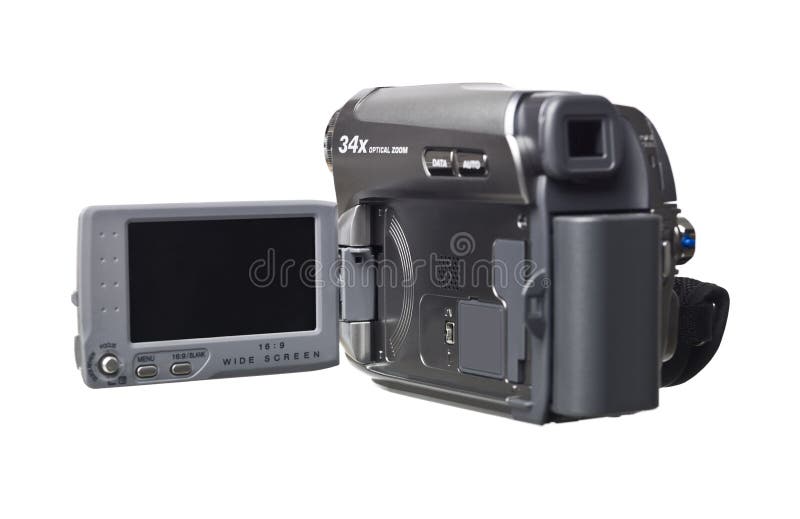 Hand held video camera stock photo. Image of wide, smiling - 11352814