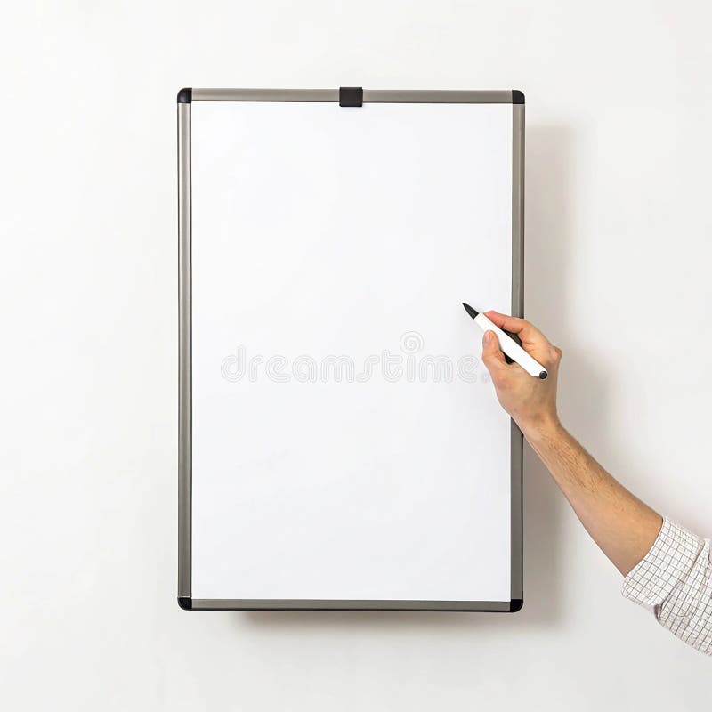 Hand Held Whiteboard on White Background Stock Illustration ...