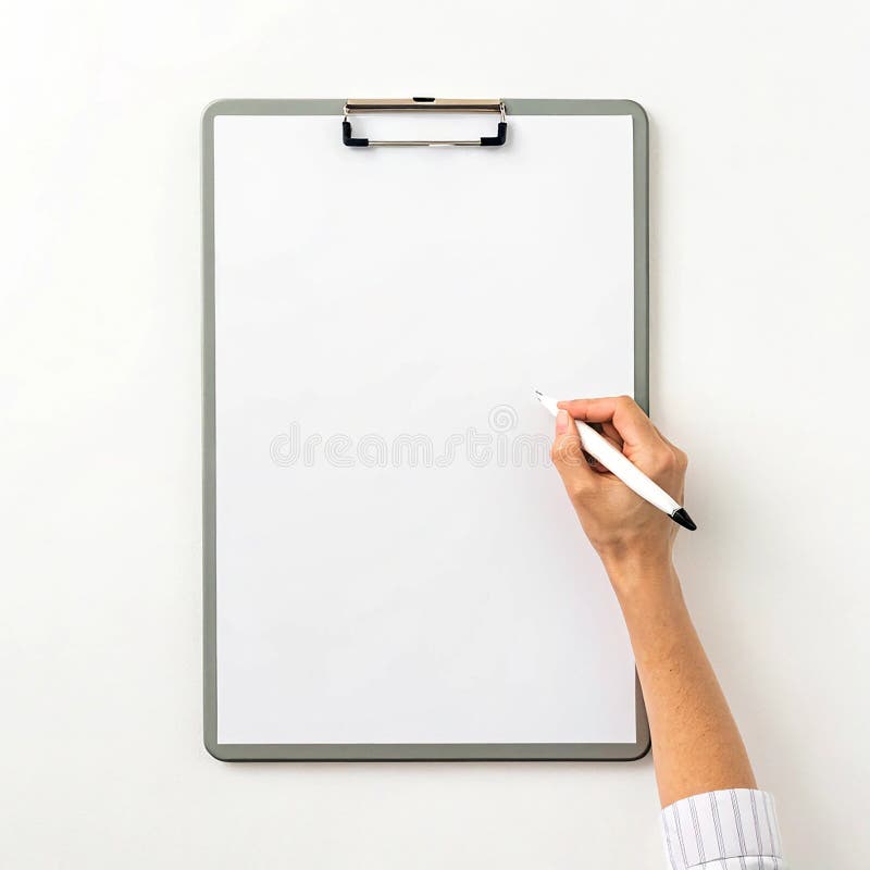 Hand Held Whiteboard on White Background Stock Illustration ...