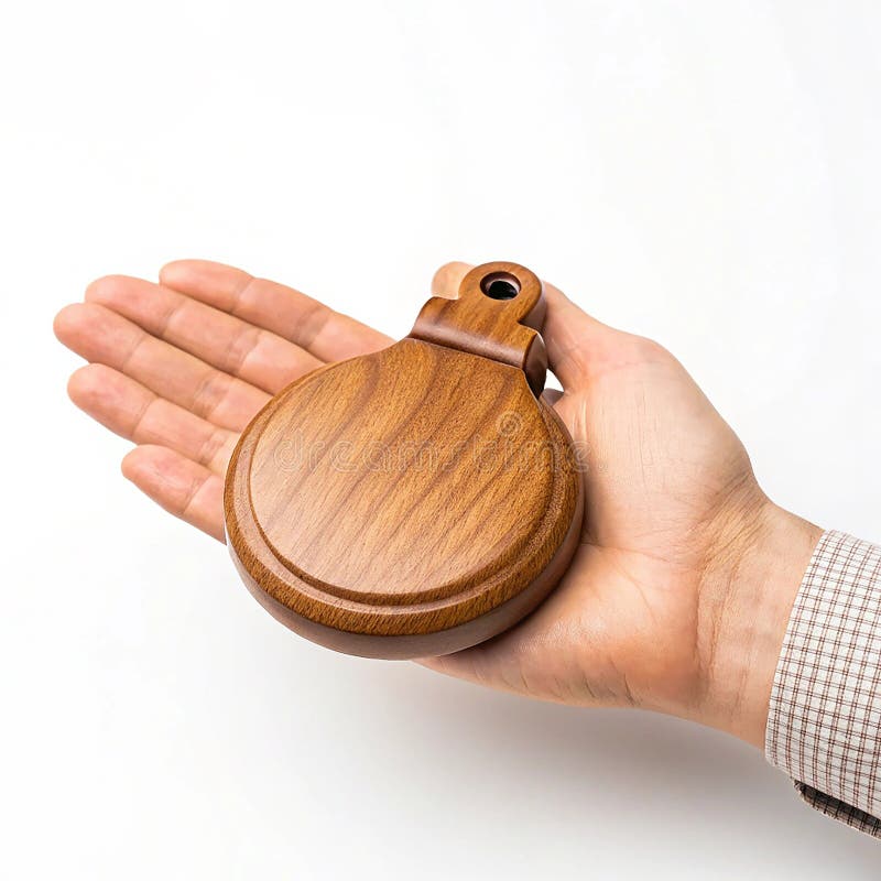 Hand-held Wooden Castanet on White Background Stock Illustration ...