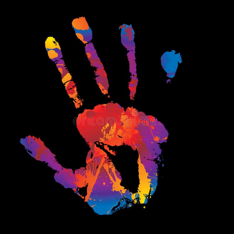 Hand hell vektor abbildung. Illustration von hand, bunt - 6590587