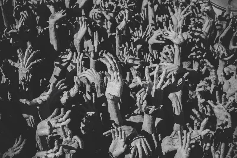Hand from Hell - Buddhist Architecture in Front of Buddhist White Stock ...