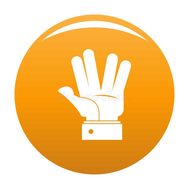 Hand Hello Icon Vector Orange Stock Vector - Illustration of index ...