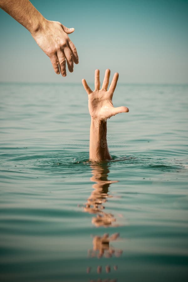 Hand of Help for Drowning Man Life Saving in Sea Water Stock Image ... Hand of Help for Drowning Man Life Saving in Sea Water Stock Image ...