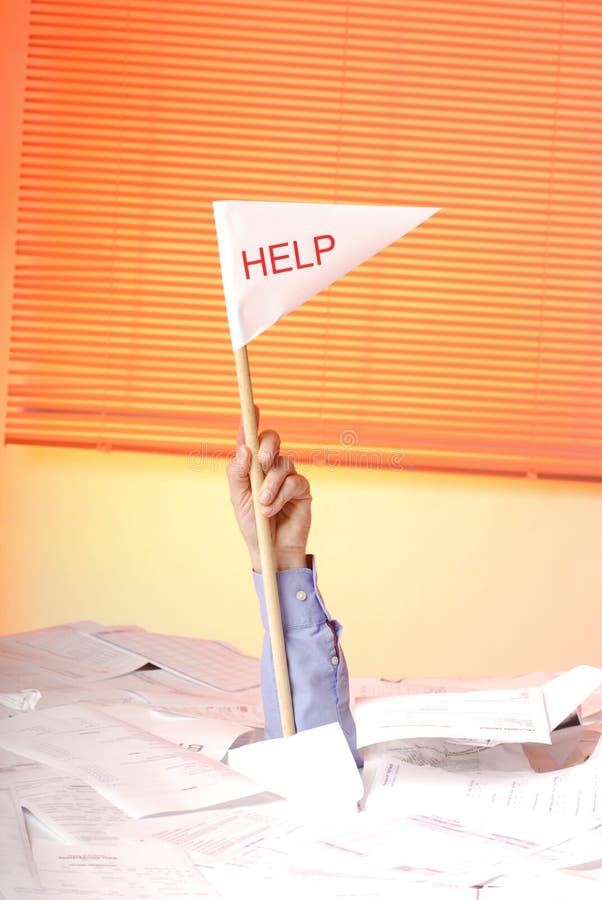 Hand with Help Flag Drowning in Water Stock Image - Image of blue ...