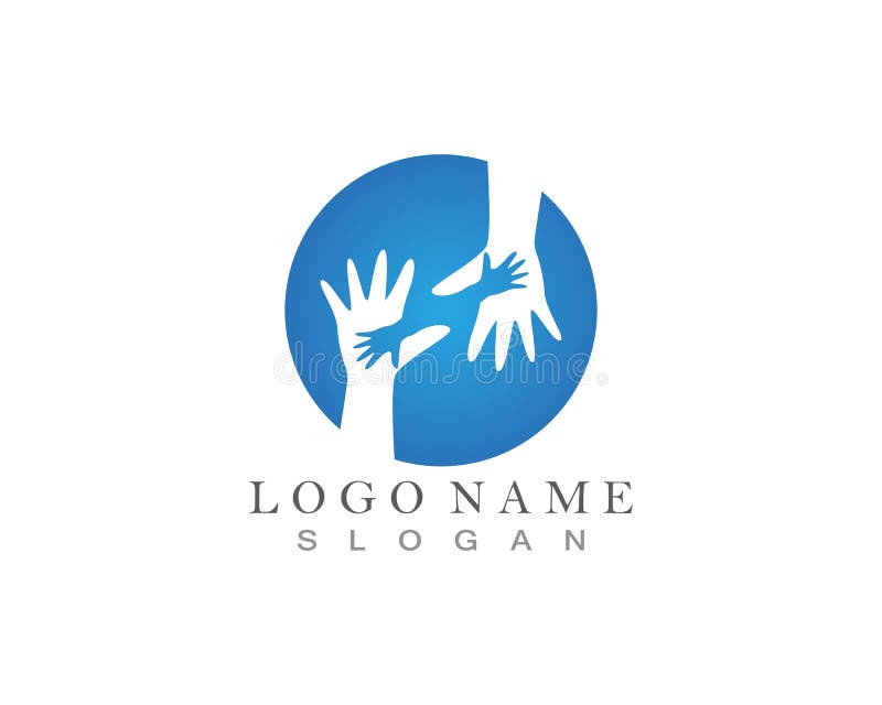 Hand help logo symbol stock vector. Illustration of team - 140108573