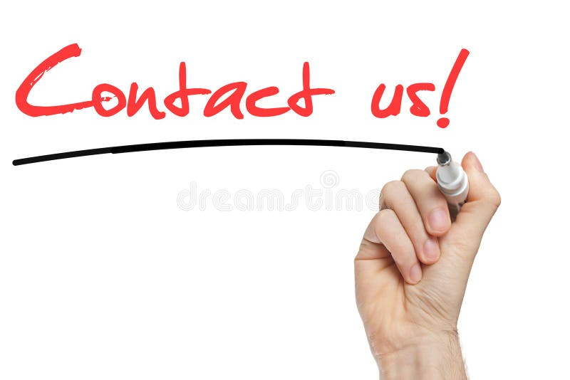 "Neem Contact Met Ons Op" Met Rode Stift Handgeschreven Stock ...