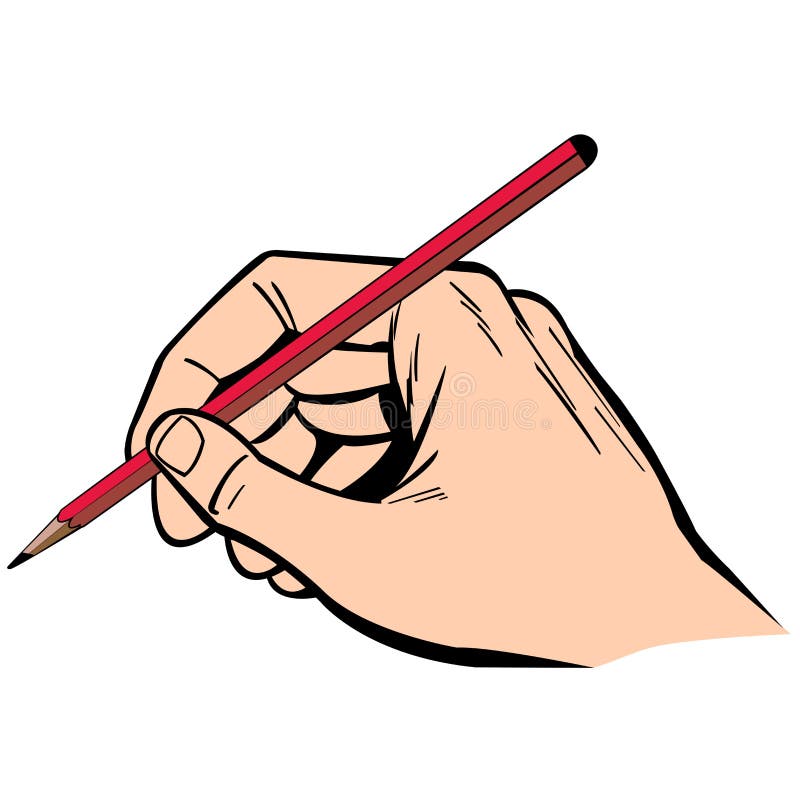 Hand Het Schrijven Illustratie Met Potlood Vector Illustratie ... Hand Het Schrijven Illustratie Met Potlood Vector Illustratie ...