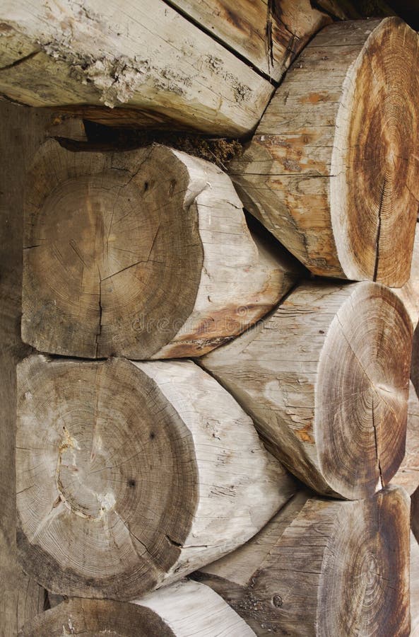 Hand-hewn log construction stock photo. Image of joints - 37864710