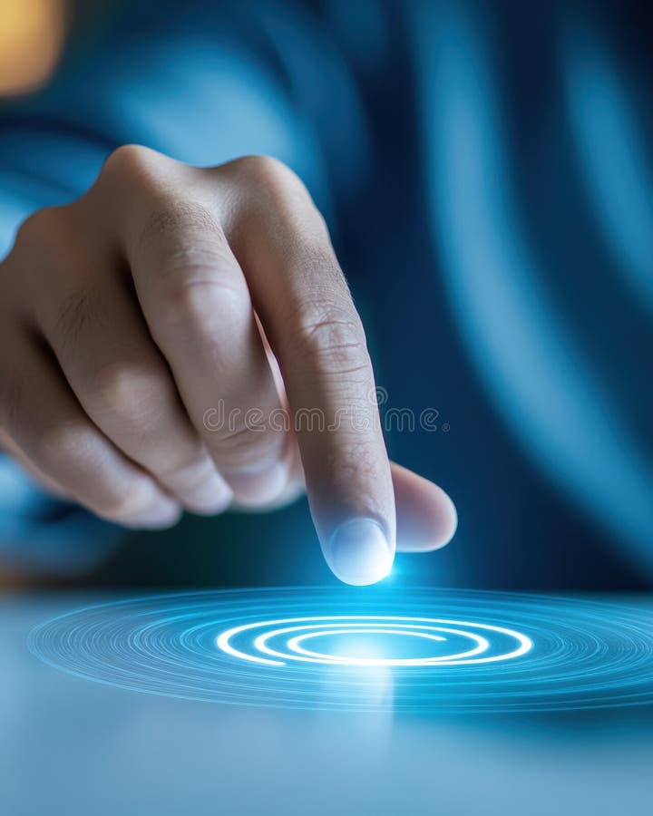 A Person Demonstrating the Iso Certification Process with a Glowing ...