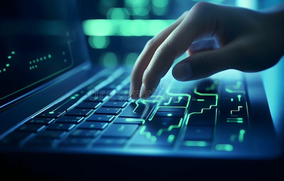 The Hand Hit Enter Keyboard Button on Avant Garde Computer Technology ...