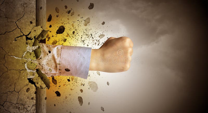 Hand Hits Intense and Breaks Stonewall Stock Photo - Image of dismiss ...