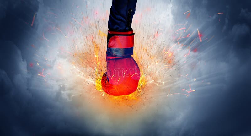 Hand Hits Intense and Makes Fire Stock Image - Image of marketing ...