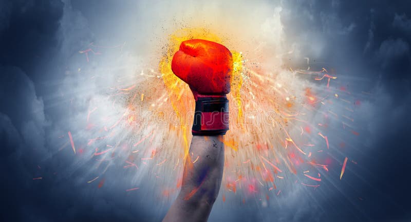 Hand Hits Intense and Makes Fire Stock Image - Image of intense ...