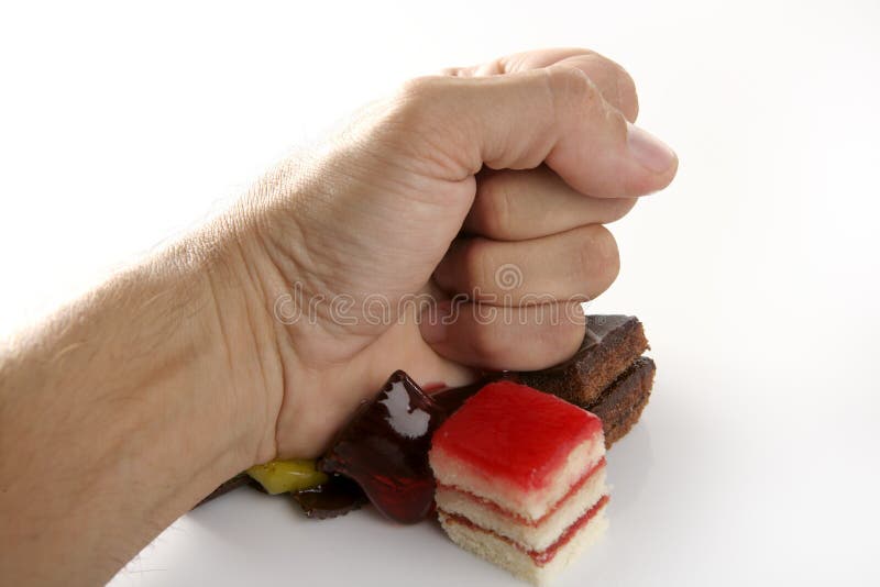 Hand Hits Little Cakes with Closed Fist Stock Photo - Image of hand ...