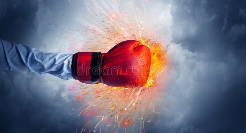 Hand Hits Intense and Makes Fire Stock Image - Image of failure ...