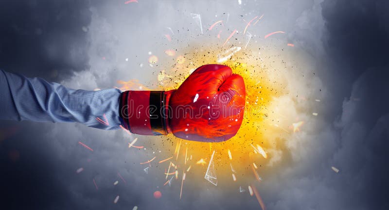 Hand Hits Intense and the Space Explodes Stock Photo - Image of giant ...