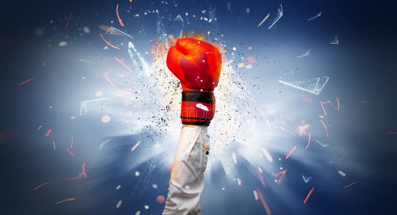 Hand Hits Intense and the Space Explodes Stock Photo - Image of ...