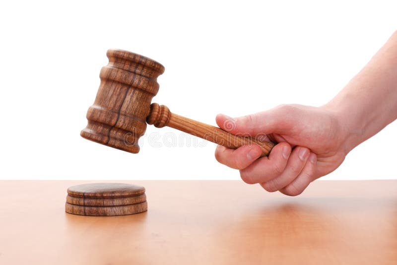 Hand Hitting with Wodden Hammer Stock Photo - Image of authority ...