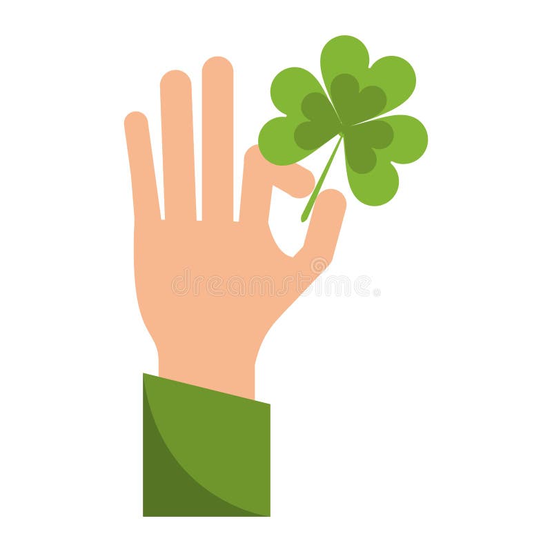 Hand Hoding Clover Shamrock Symbol Stock Vector - Illustration of ...