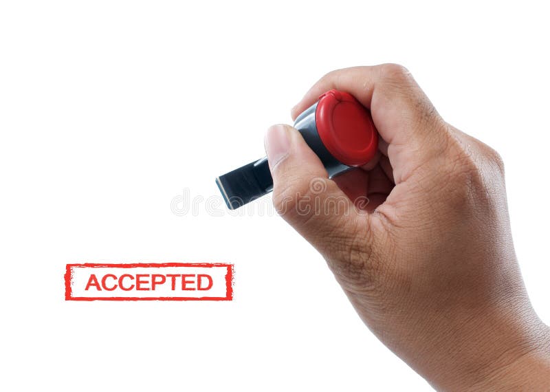Hand Hold Accepted Rubber Stamp Stock Photo - Image of approved ...