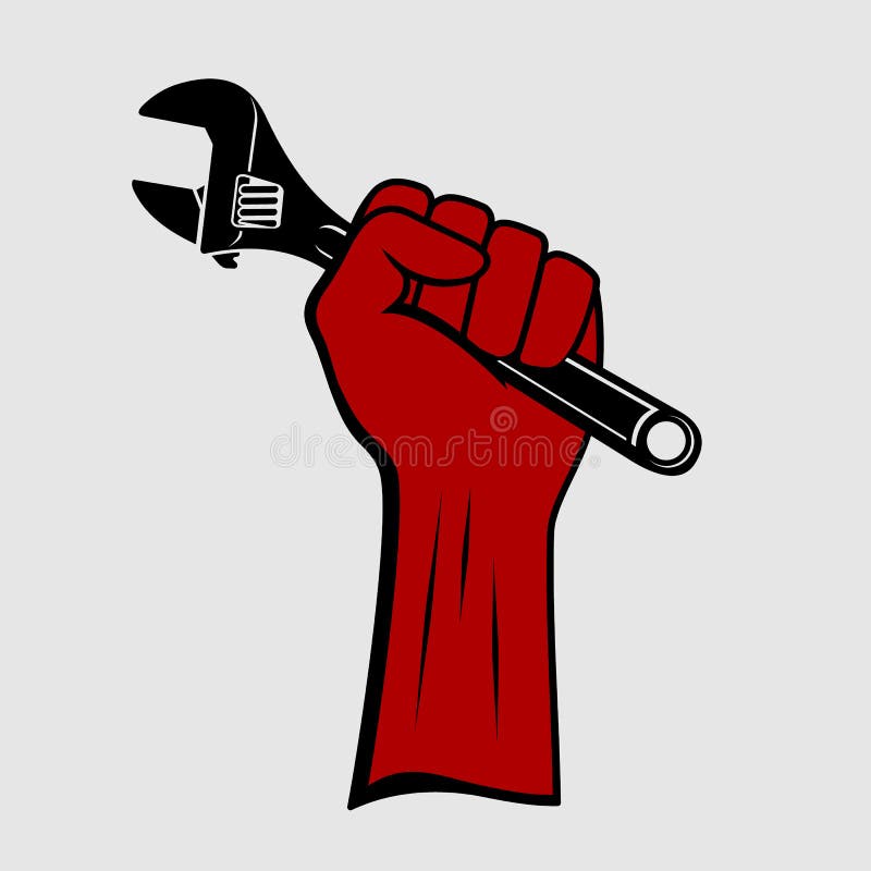 Hand Hold the Adjustable Spanner Icon. Vector Stock Vector ...