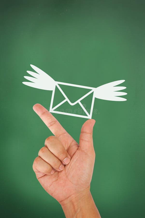 Hand hold air mail stock illustration. Illustration of direction - 24624286