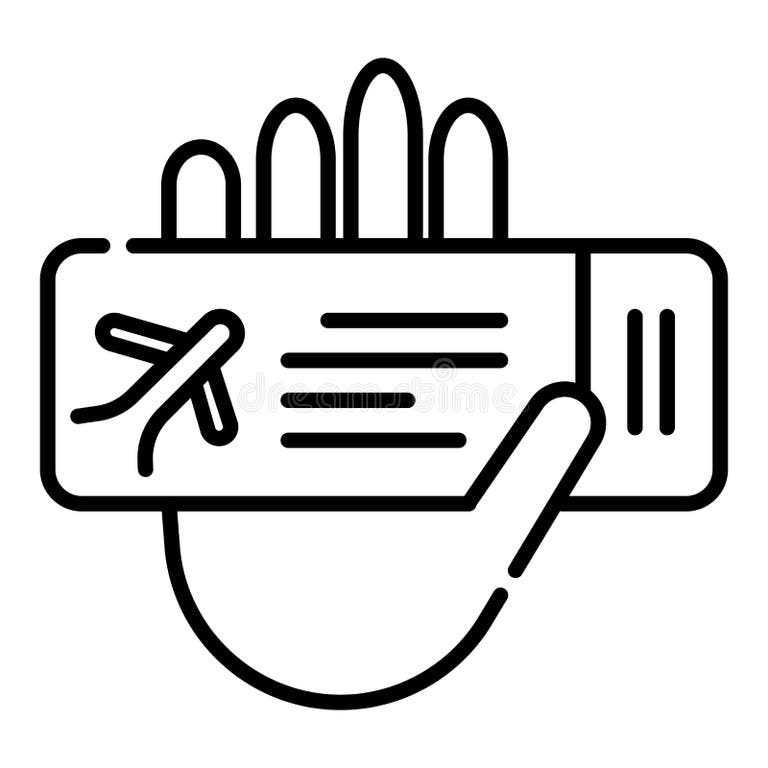Hand Hold Airplane Ticket Vector Stock Illustration - Illustration of ...