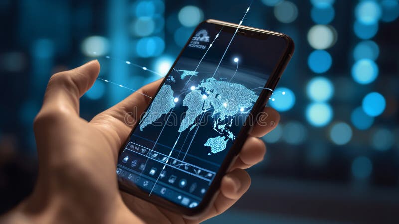 Hand Hold Artificial Intelligence Phone Made with Generative Al Stock ...