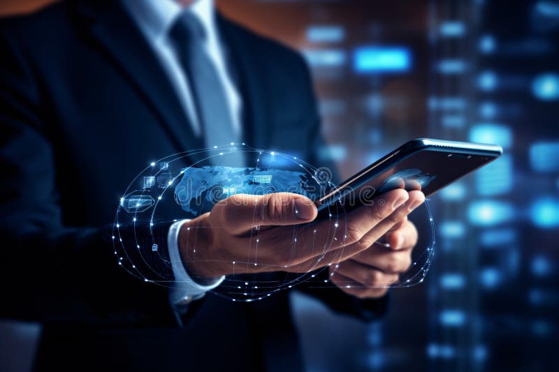 Hand Hold Artificial Intelligence Phone Made with Generative Al Stock ...