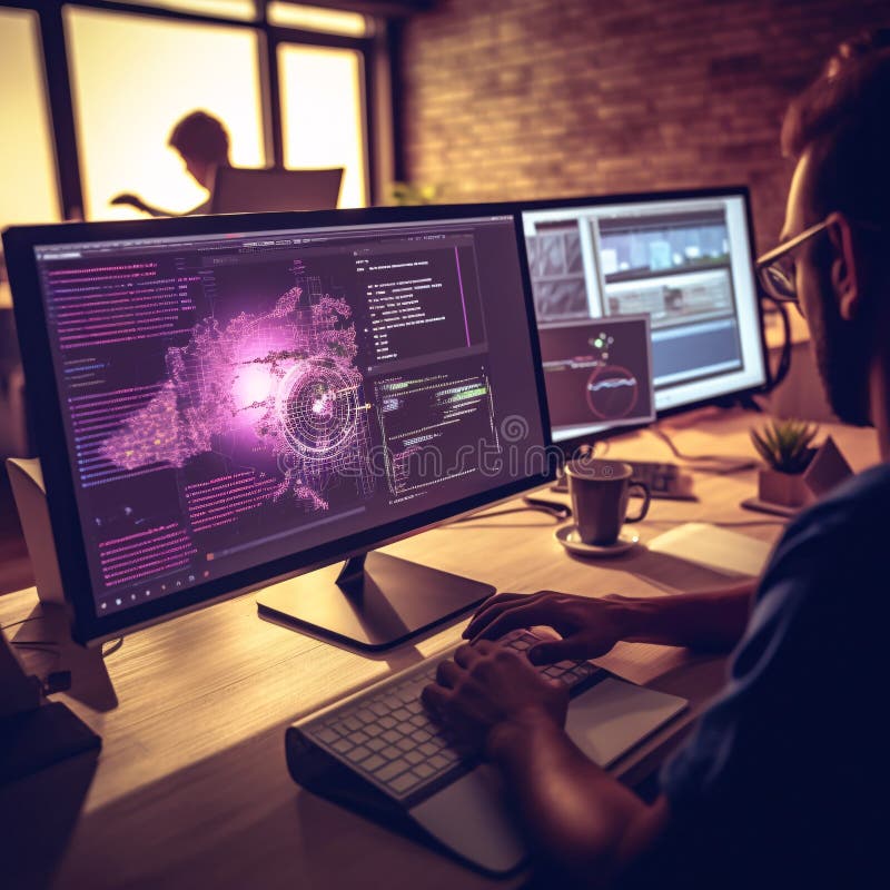 Hand Hold Artificial Intelligence Pc Made with Generative Al Stock ...