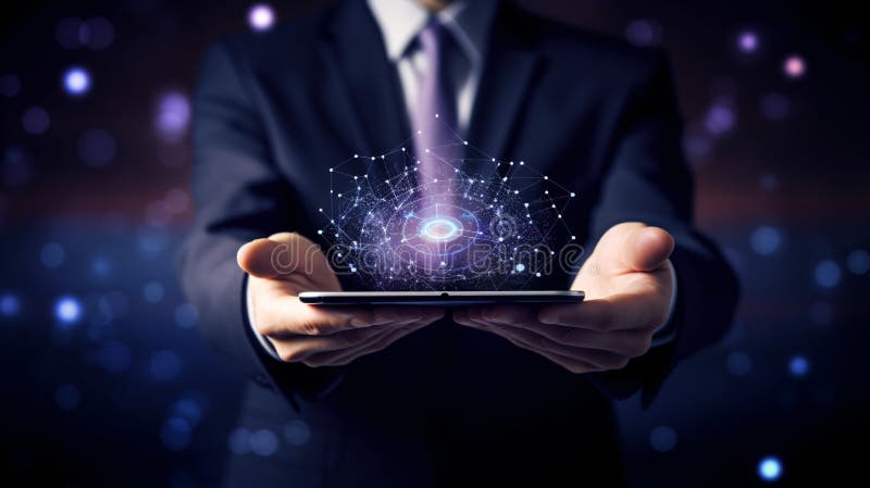 Hand Hold Artificial Intelligence Phone Made with Generative Al Stock ...