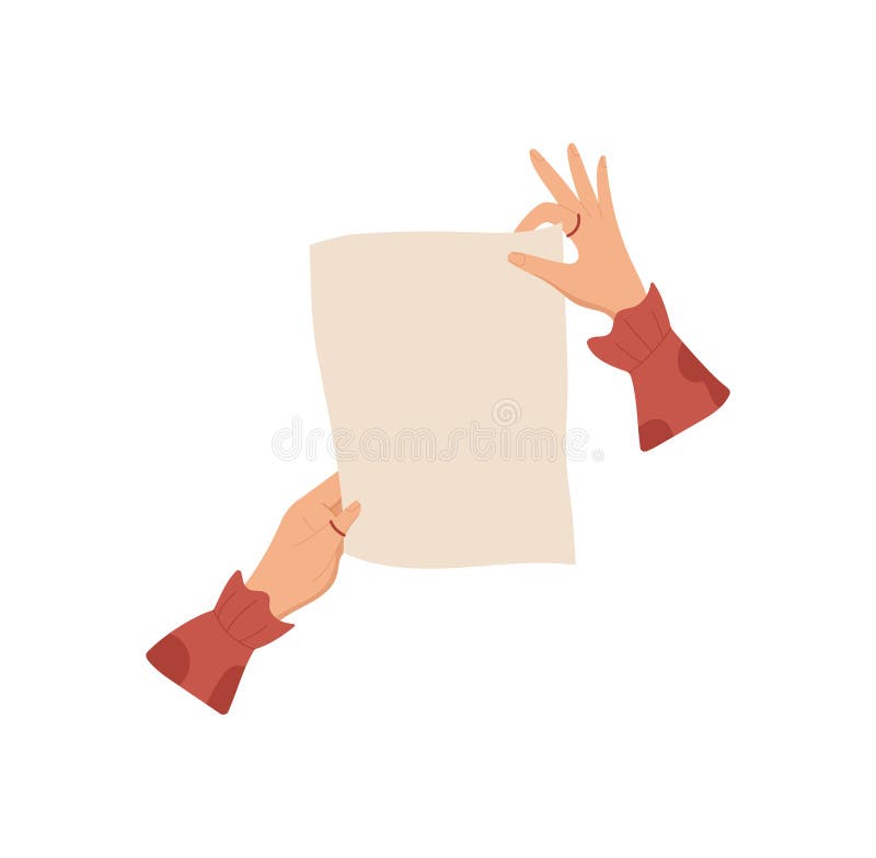 Hand Hold Blank Paper Note stock illustration. Illustration of card ...