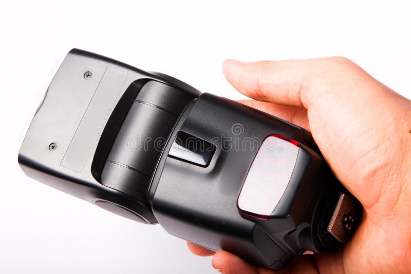 Hand hold camera flash stock photo. Image of closeup - 106479632