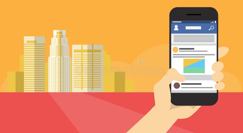 Hand Hold Cell Smart Phone Application Online Message Chat Network ...